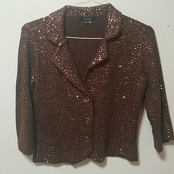 ECI | Jackets & Coats | Brown Sequin Jacket | Poshmark